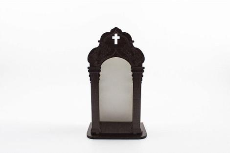 Oratório Capela Marrom Com Janela Mdf 27 Cm - Amém Decoração Religiosa ...