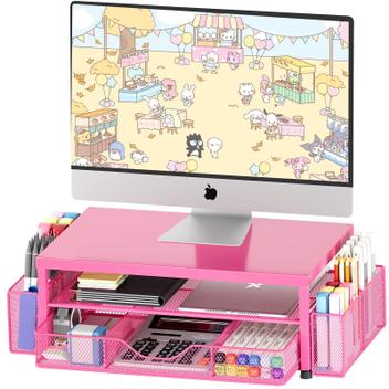 Organizador de mesa OPNICE 2 camadas para monitor de computador Stand ...