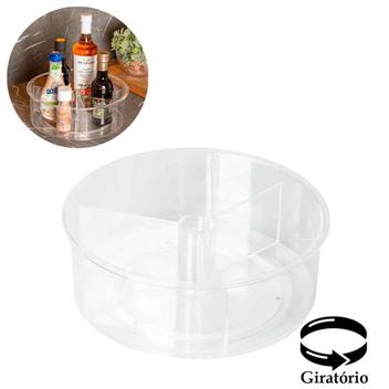 Organizador giratório com divisória suporte tempero cozinha perfume ...