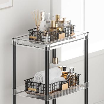 Organizadores de banheiro Qcold Bathroom Basket, conjunto de 2 pretos ...