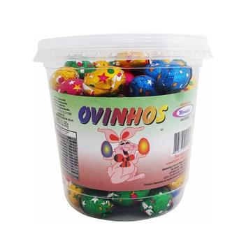 Ovinhos sabor Chocolate Marisbel 500g - média 85 mini ovinhos por pote - Chocolate / Barra de ...