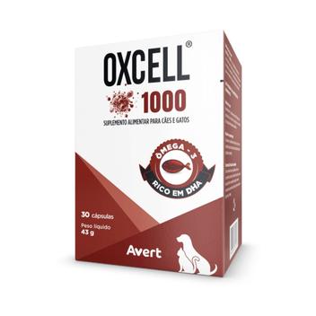 Oxcell 1000 Ômega 3 Suplemento Alimentar Para Cães e Gatos 30 Cápsulas ...