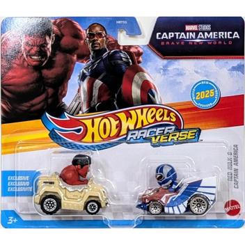 Pack 2 Hot Wheels - Red Hulk e Capitão América - Racerverse - HXT35 ...