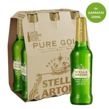 Pack 6 Cerveja Stella Artois Pure Gold Long Neck 330ml - Kit Cerveja ...