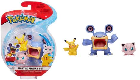 Pack c/ 3 Bonecos - Loudred, Pikachu e Jigglypuff - Pokémon Battle ...