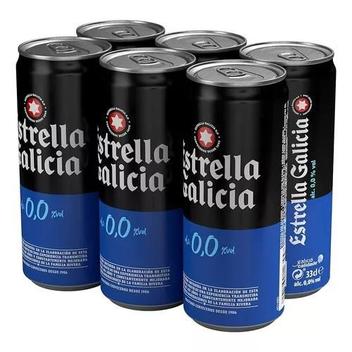 Pack cerveja espanhola lata estrella galicia zero 0 6x330ml - Kit ...