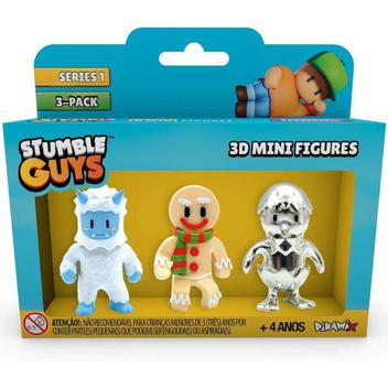 Pack com 3 mini figuras stumble guys frost yeti / gingerbread guy ...