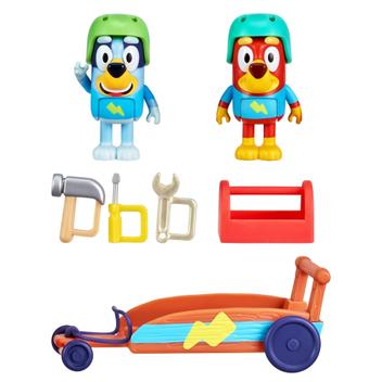 Pacote de bonecos e veículos de brinquedo Bluey Rusty Go-Kart de 6-8 cm ...