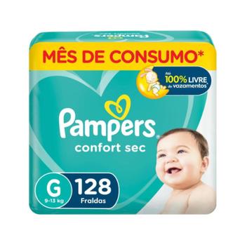 Pacote de fralda infantil pampers confort sec g 128 - Fralda ...