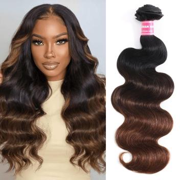 Pacote Hair Weave UNICE Chestnut Brown Ombre Body Wave de 25 cm - Mega ...