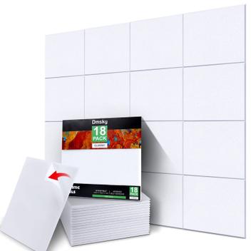 Painéis acústicos Dmsky, pacote 18, 30x30x1cm, insonorizados, brancos ...