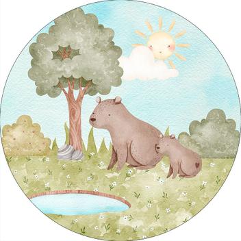 Painel De Festa Redondo 1,50x1,50 - Capivara Fauna 042 - Via Cores ...