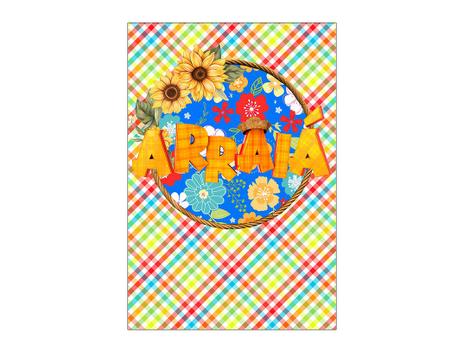 Painel De Festa Vertical 1,50 x 2,20 - Arraiá de Girassóis 048 - Via Cores - Painel de Festas ...