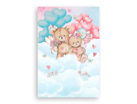 Painel De Festa Vertical 1,50 x 2,20 - Revelação Ursinhos Teddy Bears ...