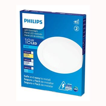 Painel De Led Philips Plafon Downlight Redonda 18W Luz Branca Quente ...