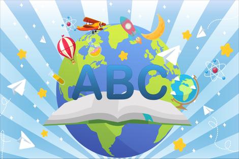 Painel de Lona Mundo ABC - Fabrika de Festa - Material Escolar ...