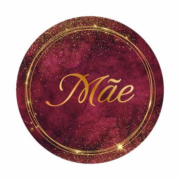 Painel de Lona Redondo Mãe Aros Dourados Brilho Glitter Fundo Vermelho - Fabrika de Festa ...