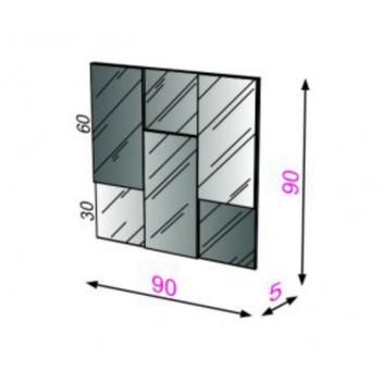 Painel Decorativo 3D Espelhado TB96 90cm Dalla Costa - Racks e Painéis ...