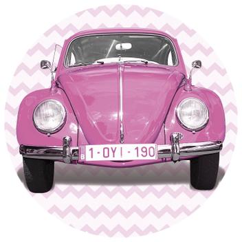 Painel Festa Decoração Redondo Sublimado Fusca Rosa 1,50X1,50-IMPAKTO ...