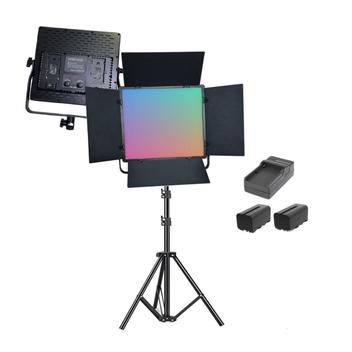 Painel Iluminador RGB Bicolor Pro Led 900 com Holder e Fonte de Energia ...