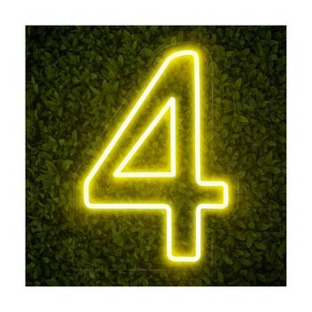 Painel Led Neon Número Luminoso 4 Quatro 60cm Decoração Festa ...
