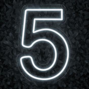 Painel Led Neon Número Luminoso 5 Cinco 60cm Decoração Festa - letreiro ...