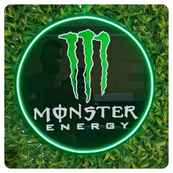 Painel Monster Energy Em Acrílico E Neon 45cm C/controle - BY HANDS ...