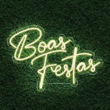 Painel Neon Led Boas Festas Fim de ano Reveillon Decoração - Onthelight ...