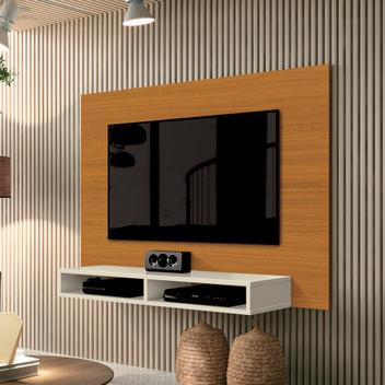 Painel New Fox p/ Tv até 43 Polegadas Cedro/Off White - Manu Móveis ...