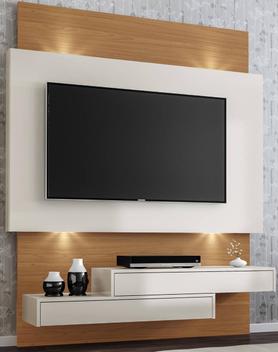 Painel Noruega com Led cor Off White com Freijó 140cm - 42140 - Sun ...