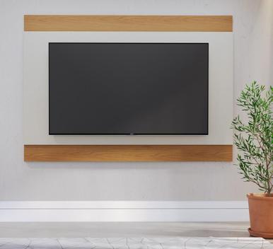 Painel Para TV 75 Polegadas Nilo Off White / Freijó - Colibri - Painel ...