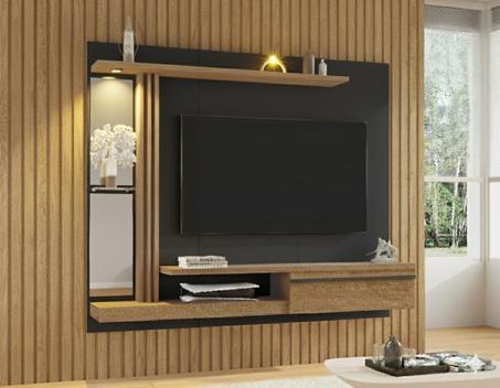 Painel para TV até 55 Polegadas LED Prateleira de Vidro Denver - Móveis ...
