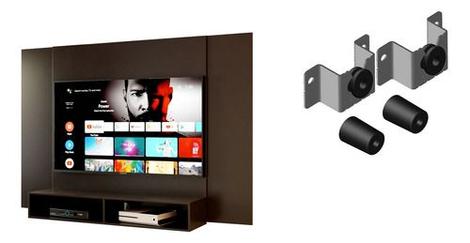 Painel para TV Madeira 43 Polegadas com Nichos e Suporte Para Tv ...