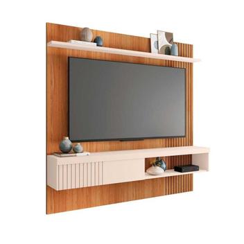 Painel Pequeno Para Tv Até 65 Polegadas 180cm Freijó Off White Jade ...