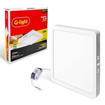 Painel Plafon Led Quadrado Sobrepor 18w Branco Neutro 4000k - G-LIGHT - Plafon - Magazine Luiza