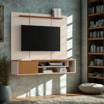 Painel Sala TV Smart Ate 43 Polegadas Porta e Nicho Babi - Diversas ...