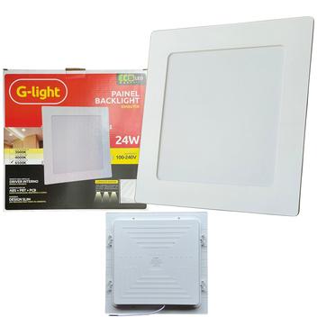 Painel Slim Backlight G-Light EcoLED Quadrado Embutir 24W 6500K ...