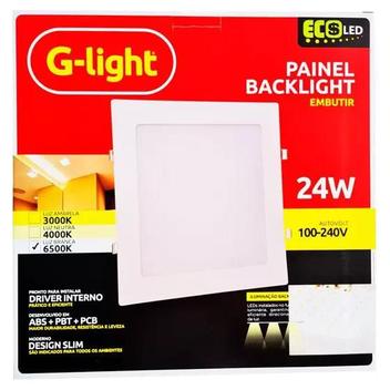 Painel slim ecoled quadrado embutir 24w 4000k - G-LIGHT - Painel de LED - Magazine Luiza