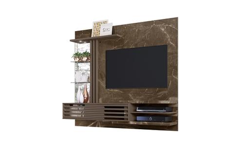 Painel Suspenso Com Bancada Para Tv Até 55'' Led Espelho 2 Portas Frizz ...