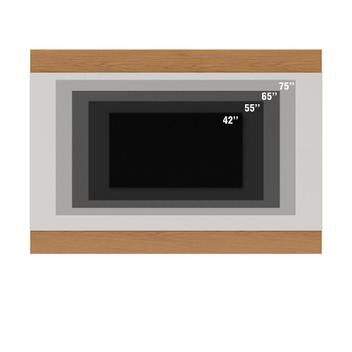 Painel Suspenso Nilo 2m Para TV's até 75 Polegadas Off White / Freijó ...