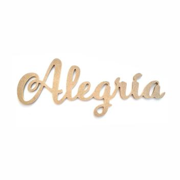 Palavra Decorativa Alegria Lettering Para Parede 35cm em Mdf Cru 6mm ...
