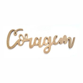 Palavra Decorativa Coragem Lettering Para Parede 35cm em Mdf Cru 6mm ...