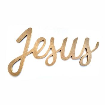 Palavra Decorativa Jesus Lettering Para Parede 35cm em Mdf Cru 6mm ...