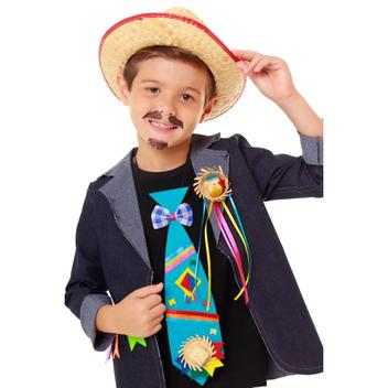 Paletó Infantil Noivo Festa Junina JEANS + BROCHE - Quimera Kids ...