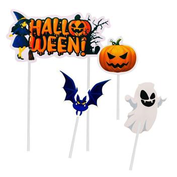 Palito Topo de Bolo Halloween 04 Unidades - Dhs Shop - Topo de Bolo ...