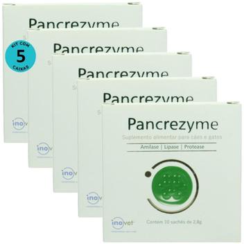 Pancrezyme Suplemento Cães E Gatos 2,8G Com 10 Sachê Kit 5 - Inovet ...