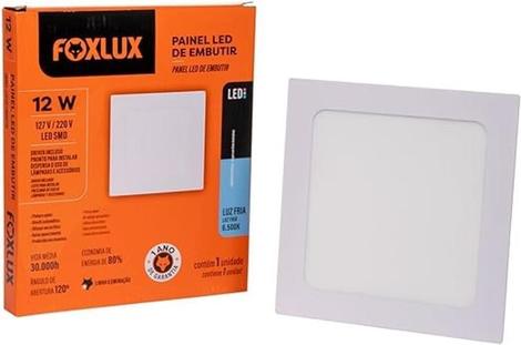 Panel Led Downlight Embutir 12W 6500K Bivolt Branco Frio - Foxlux ...