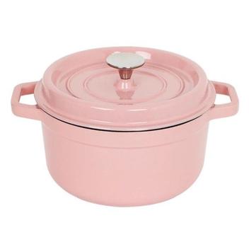 Panela Caçarola De Ferro Esmaltado Pesada Rosa 24cm - Keen Kitchenware ...