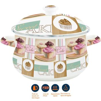 Panela Caçarola Esmaltada Cake Á Indução Vintage 3,6 Litros - Genérico ...