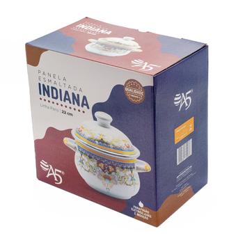 Panela Esmaltada Caçarola 3,6 Litros Com Tampa Com Indução - A5 ...